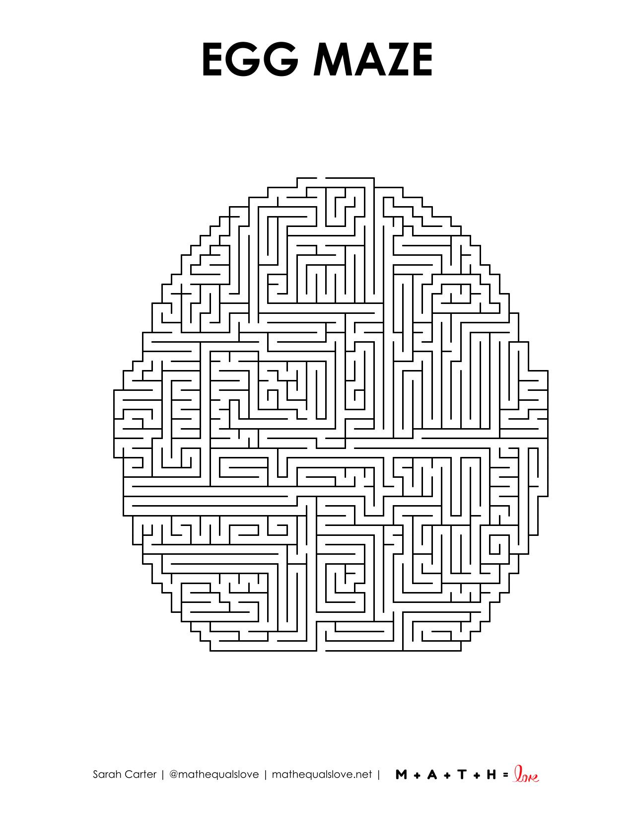 Easter Egg Maze Printable | Math = Love
