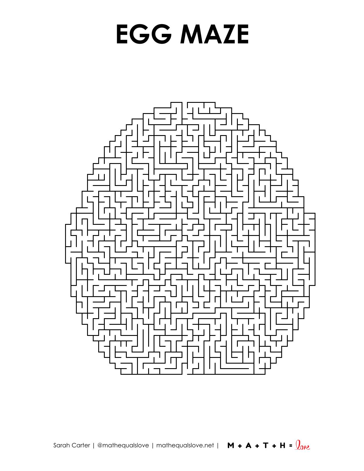 Easter Egg Maze Printable | Math = Love