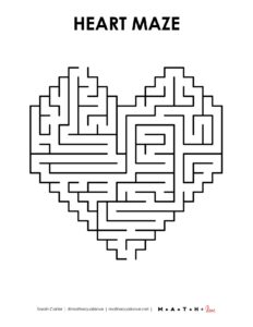 Heart Maze Printable for Valentine's Day | Math = Love