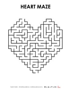 Heart Maze Printable for Valentine's Day | Math = Love