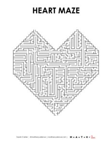Heart Maze Printable for Valentine's Day | Math = Love