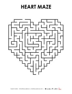 Heart Maze Printable for Valentine's Day | Math = Love