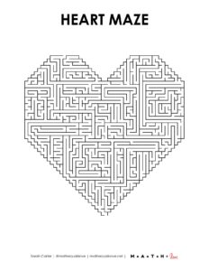 Heart Maze Printable for Valentine's Day | Math = Love