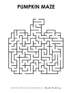 Pumpkin Maze Printable for Fall or Halloween | Math = Love