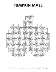 Pumpkin Maze Printable for Fall or Halloween | Math = Love
