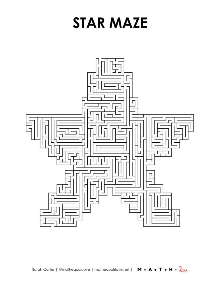 Star Maze Printable | Math = Love