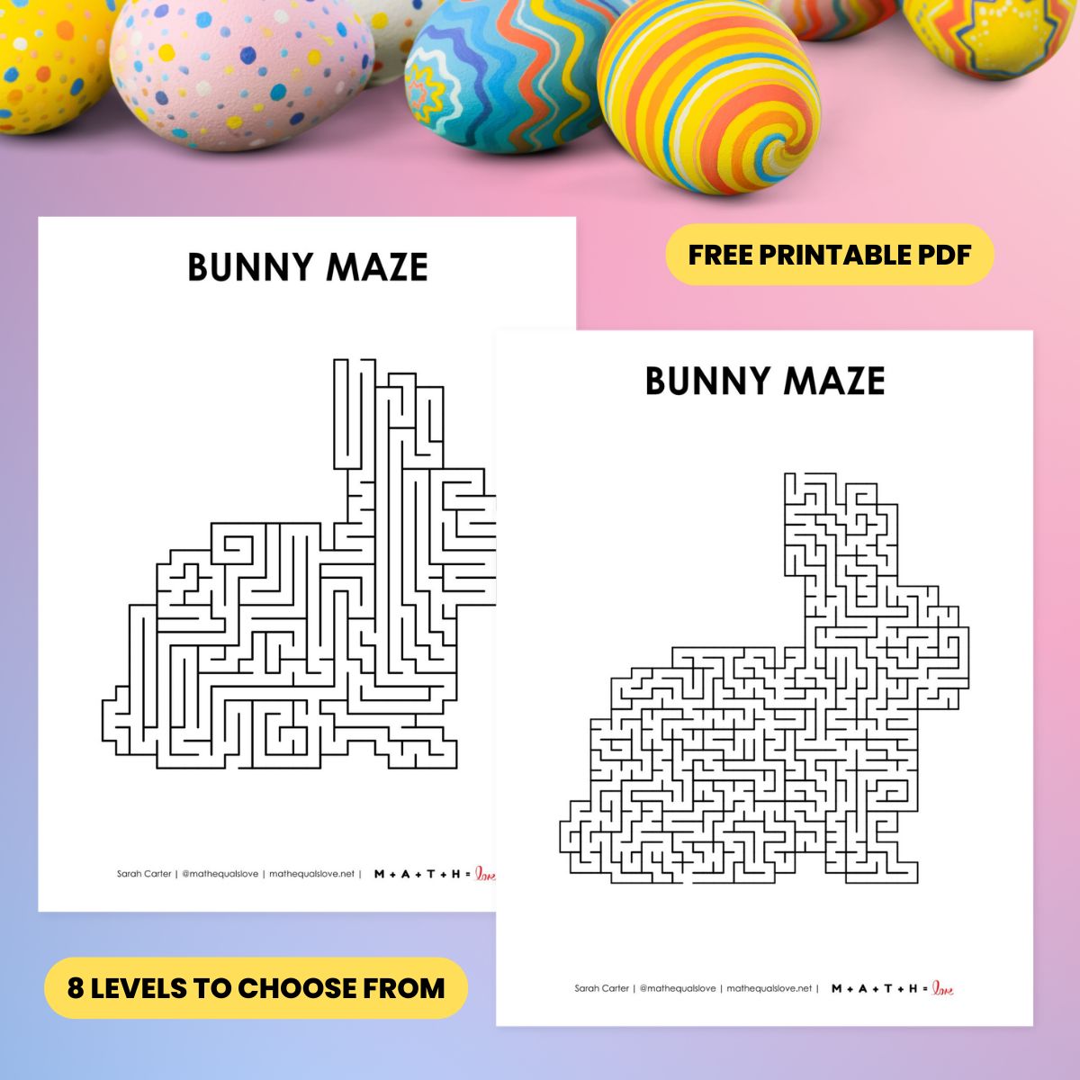 Easter Bunny Maze Printable | Math = Love