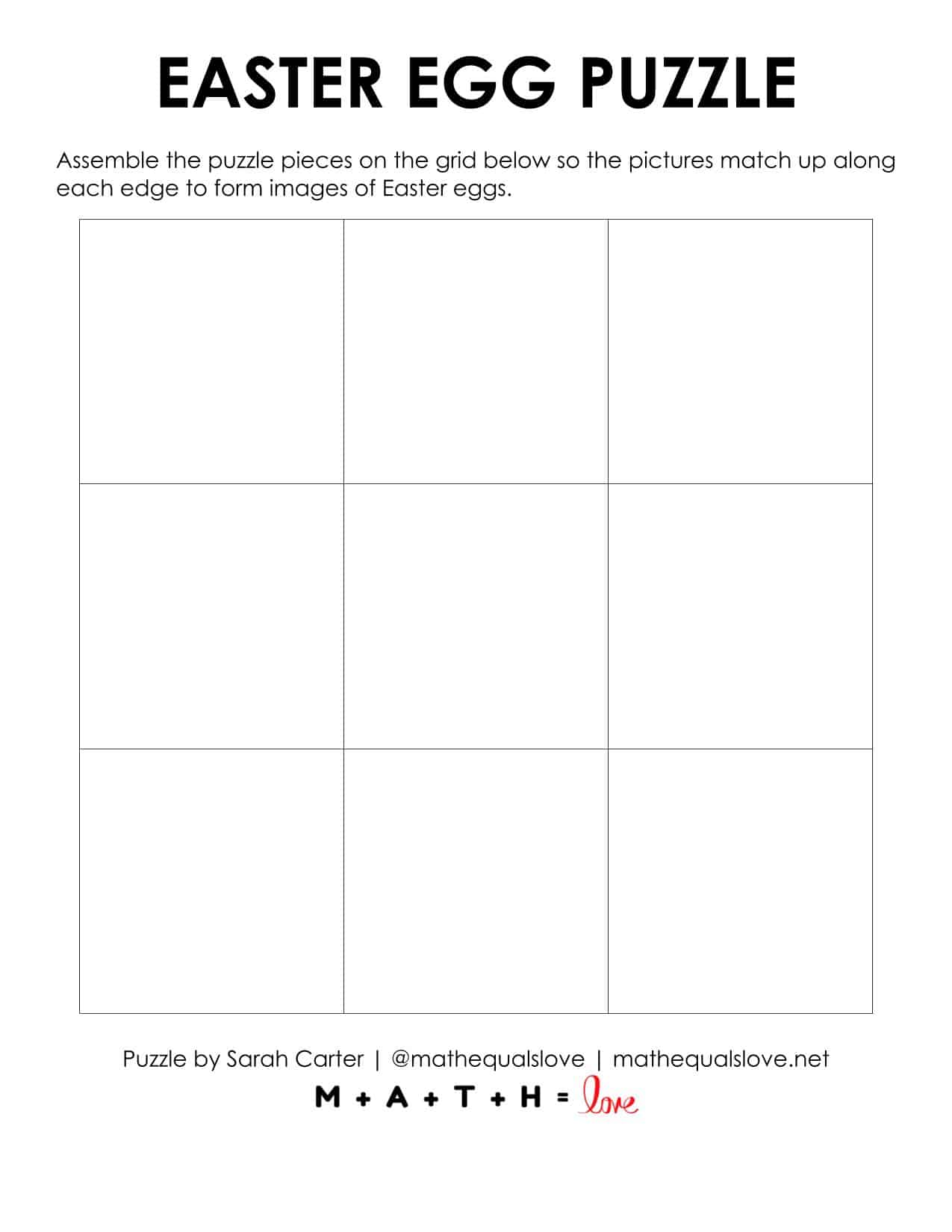 Easter Square Edge Matching Puzzle | Math = Love