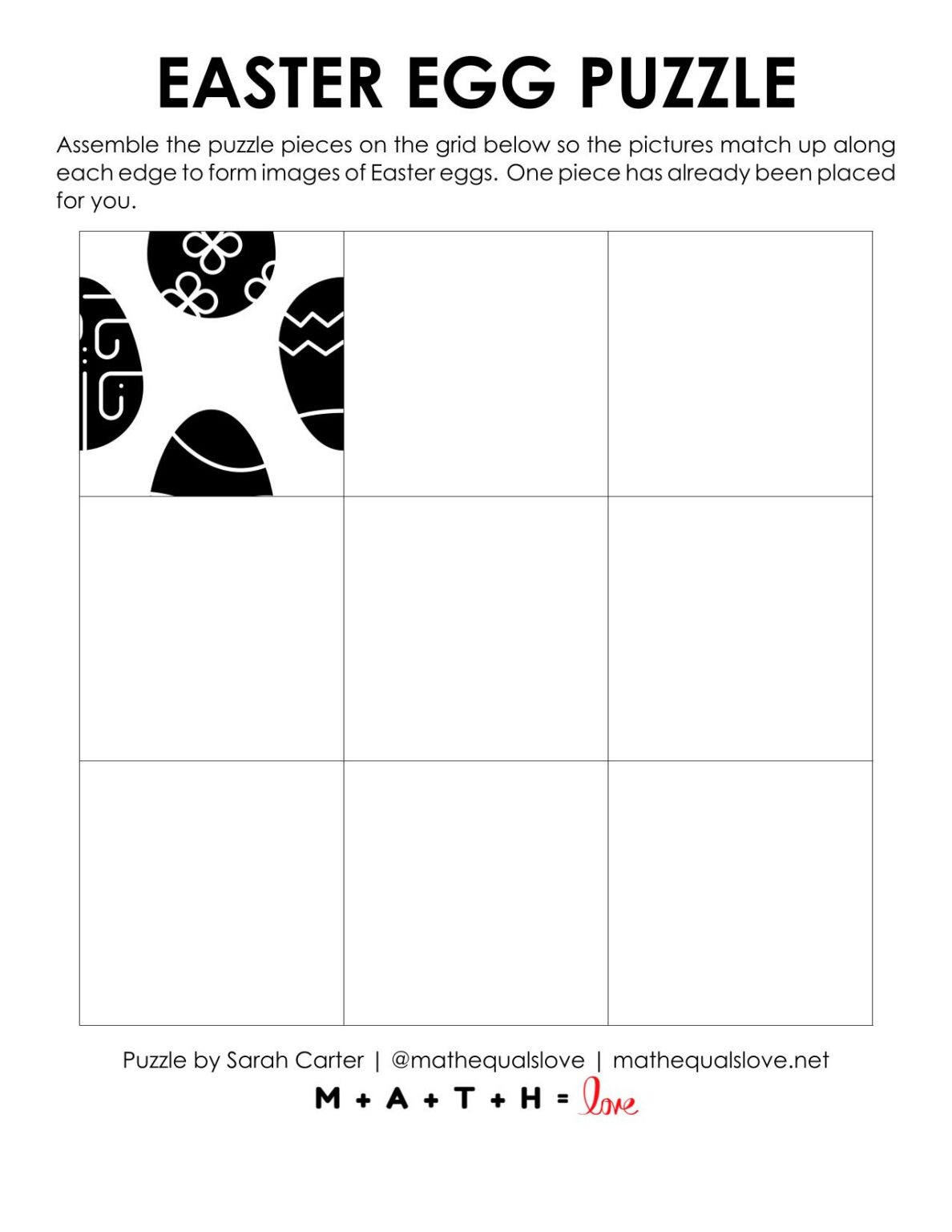 Easter Square Edge Matching Puzzle | Math = Love