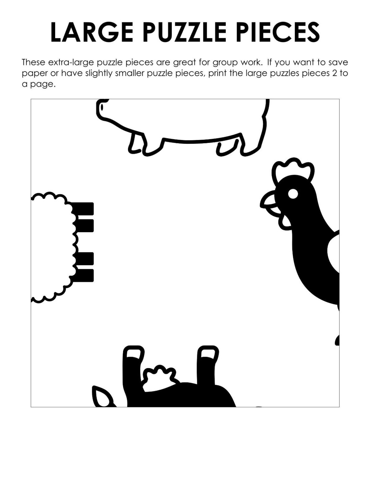 Farm Animal Square Edge Matching Puzzle | Math = Love