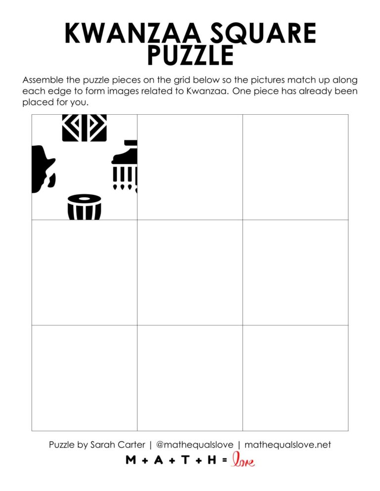 Printable Kwanzaa Square Puzzle [Free PDF]
