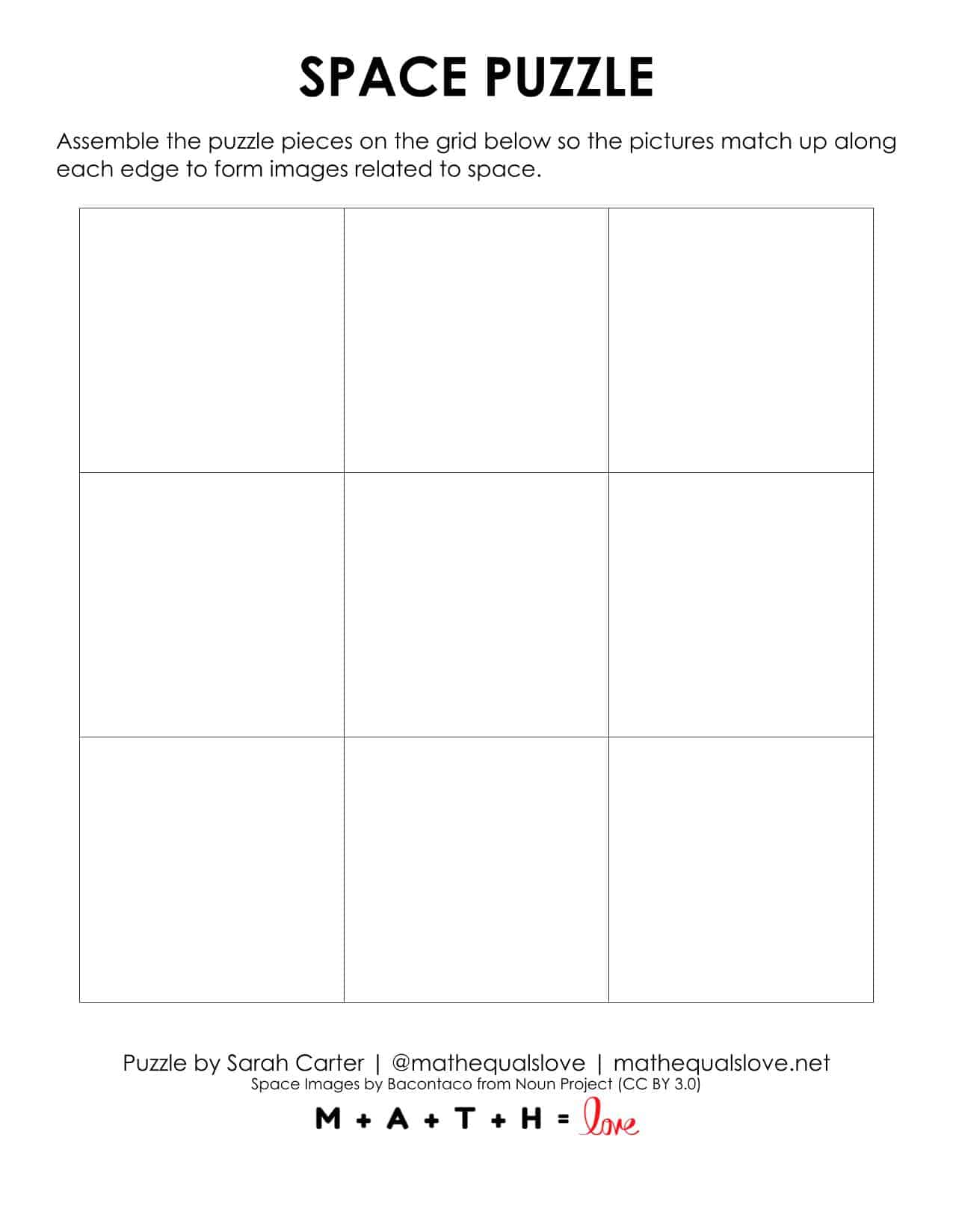 Space Square Edge Matching Puzzle | Math = Love