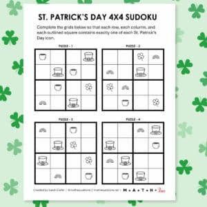 St. Patrick's Day Logic Puzzles | Math = Love