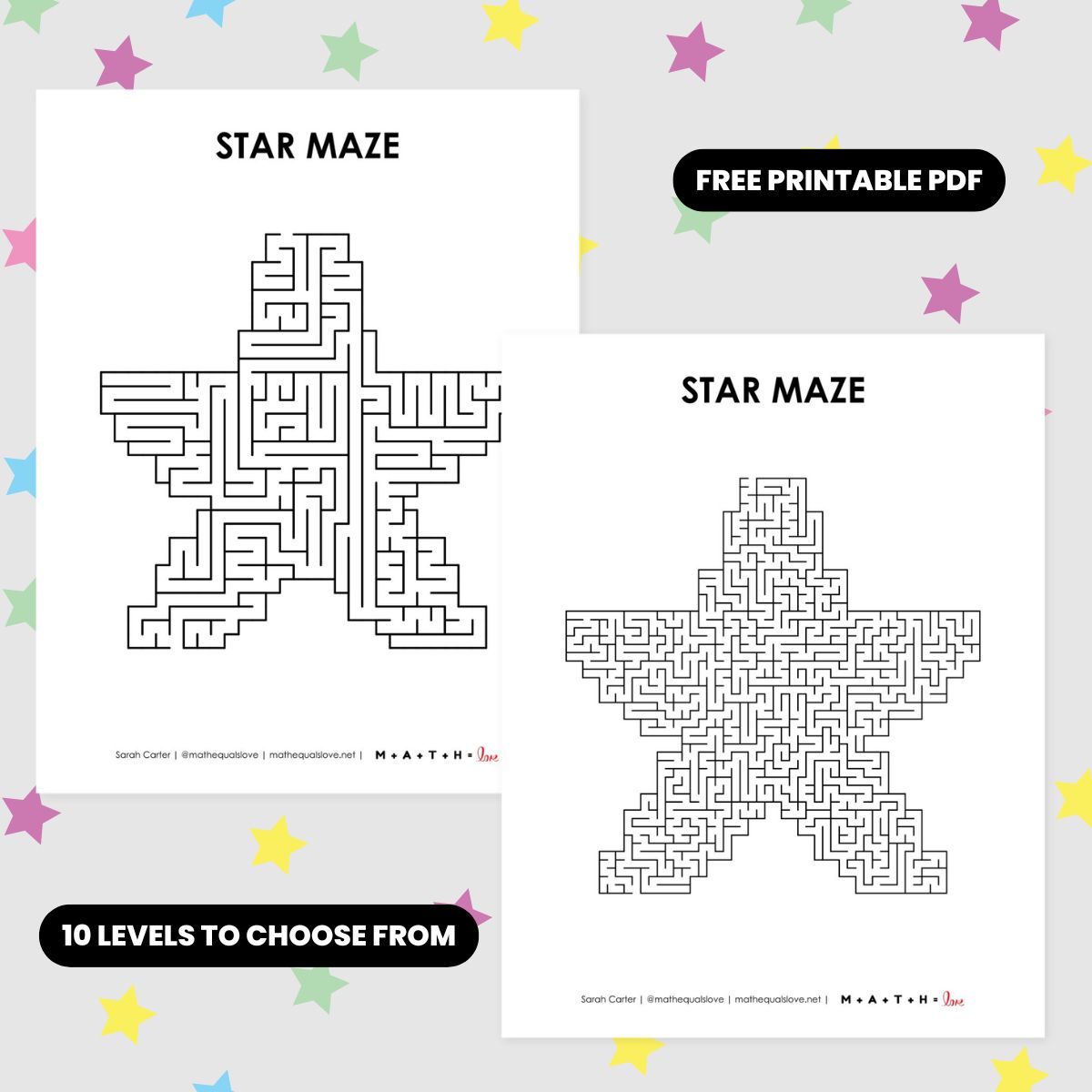 Star Maze Printable | Math = Love