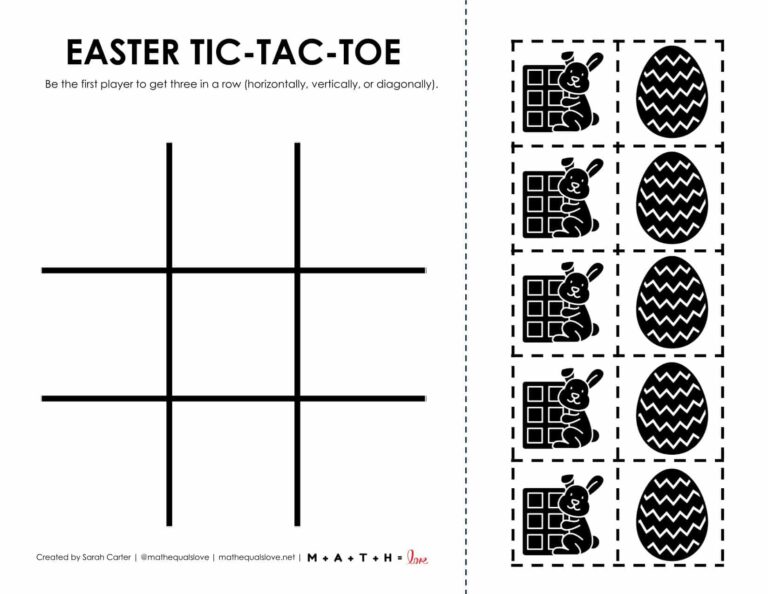 Easter Tic Tac Toe Game Printable | Math = Love