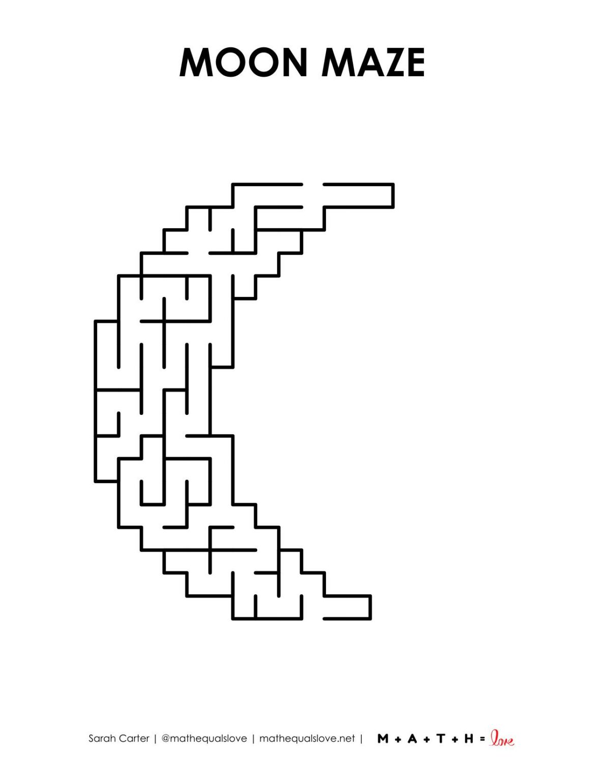 Moon Maze Printable | Math = Love