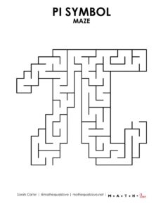 Pi Symbol Maze for Pi Day | Math = Love