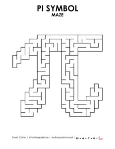 Pi Symbol Maze for Pi Day | Math = Love