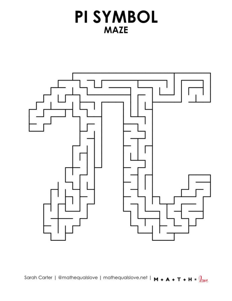 Pi Symbol Maze for Pi Day | Math = Love