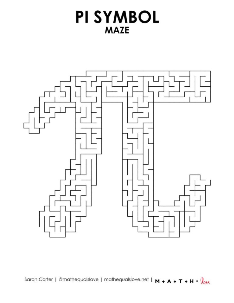 Pi Symbol Maze for Pi Day | Math = Love