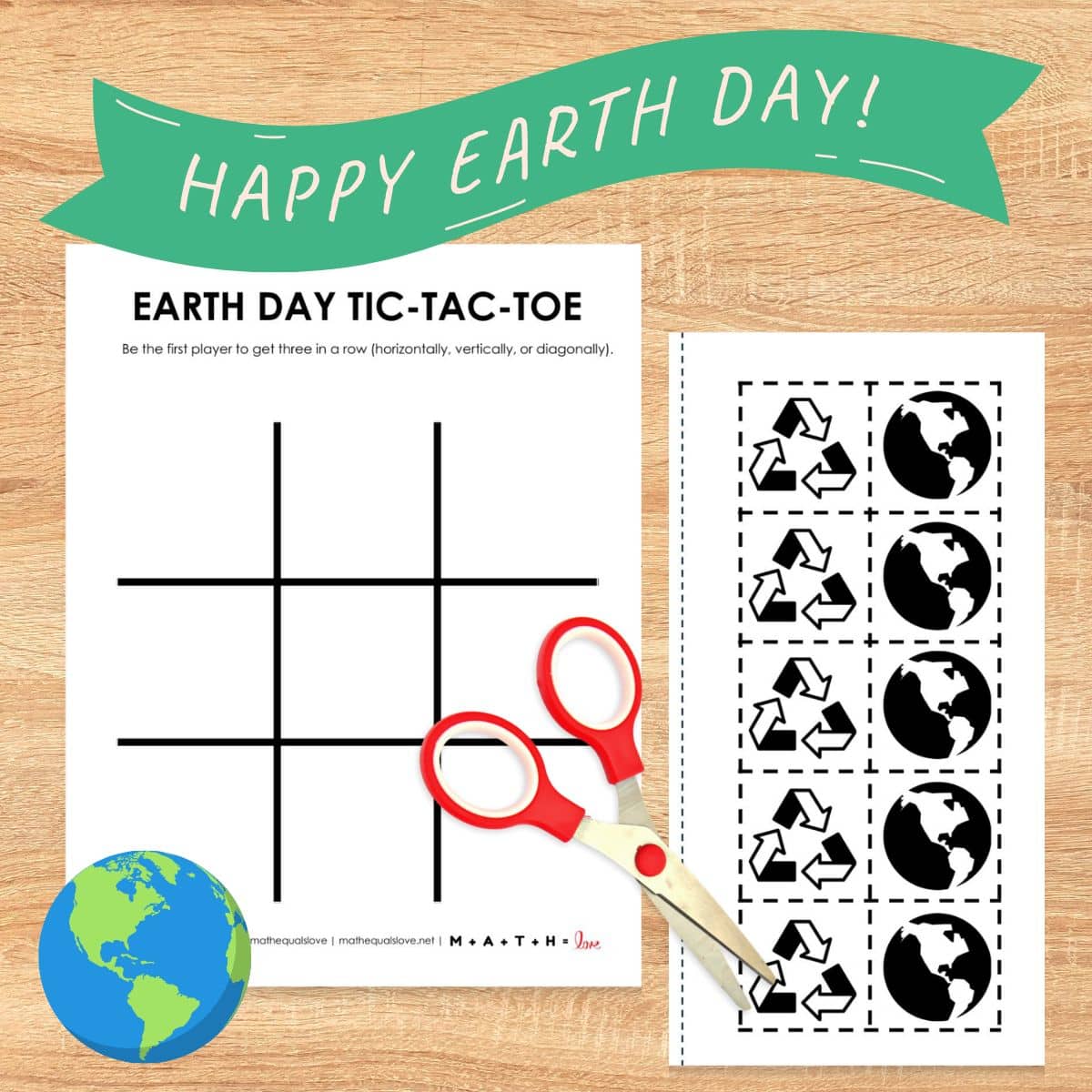 Earth Day Tic Tac Toe Game Printable | Math = Love