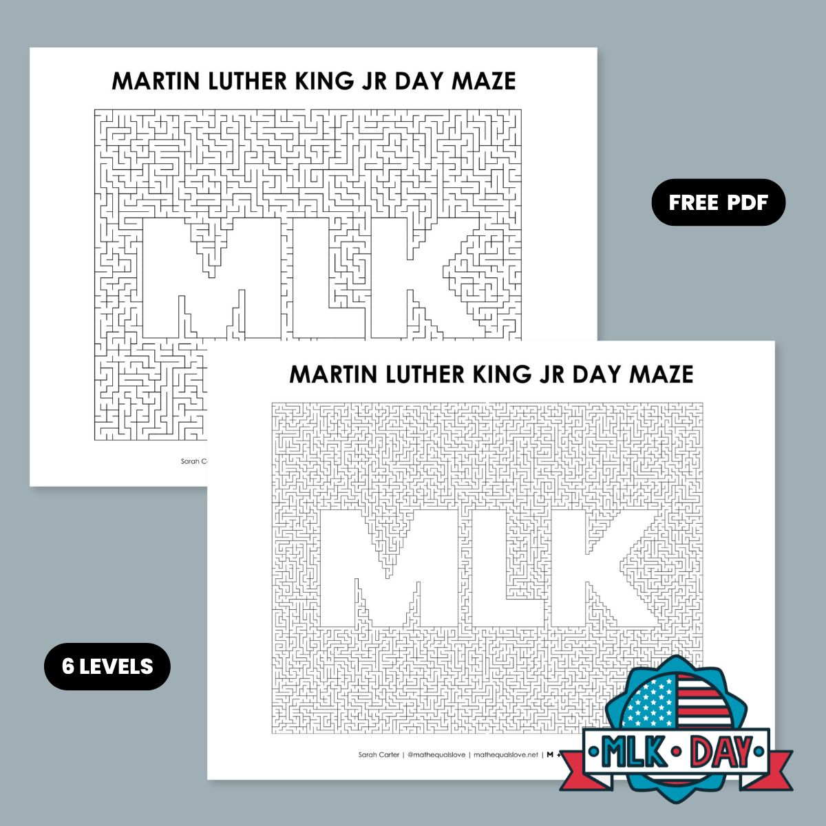 Martin Luther King Jr Day Maze | Math = Love