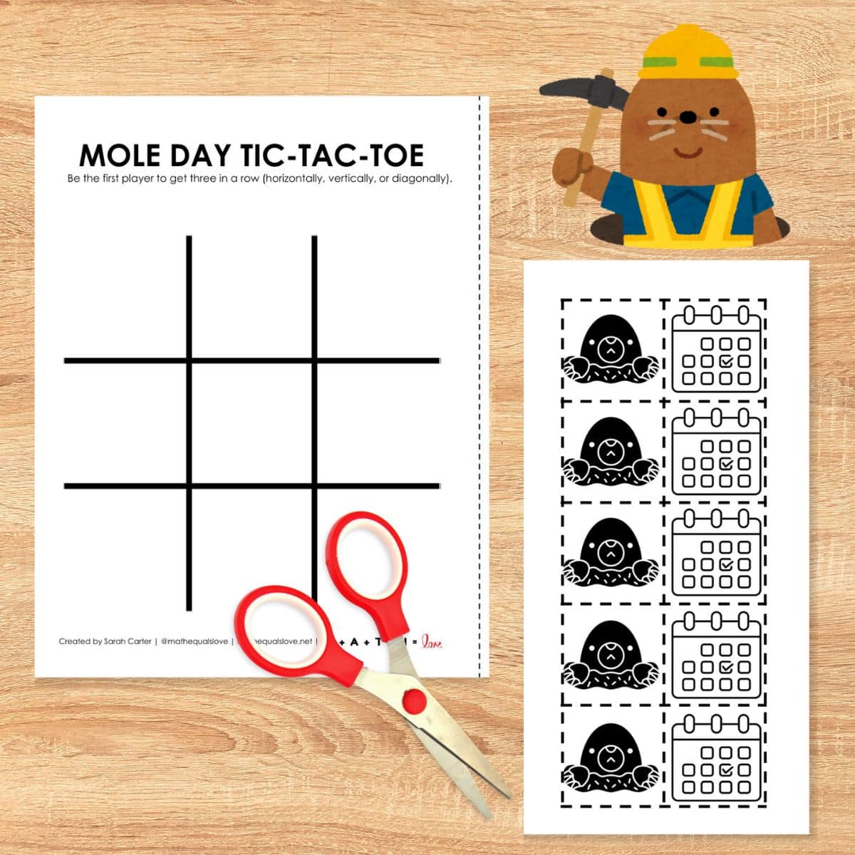 Mole Day Tic Tac Toe Game | Math = Love