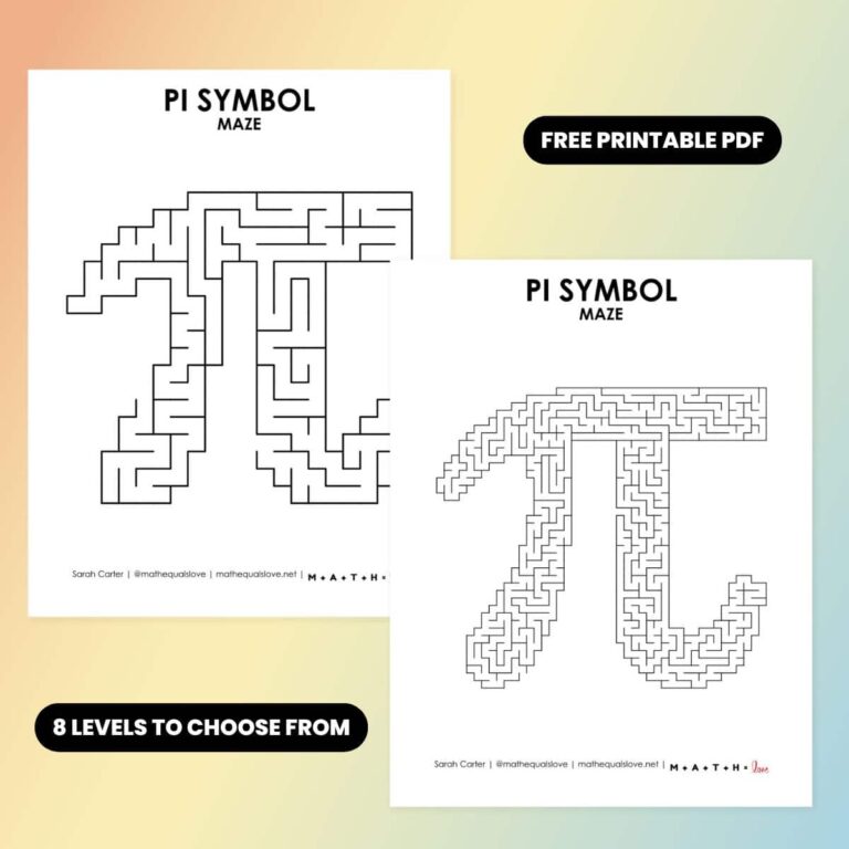 Pi Symbol Maze for Pi Day | Math = Love