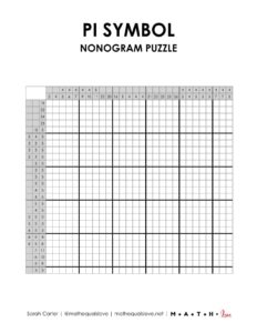Pi Symbol Nonogram Puzzle | Math = Love