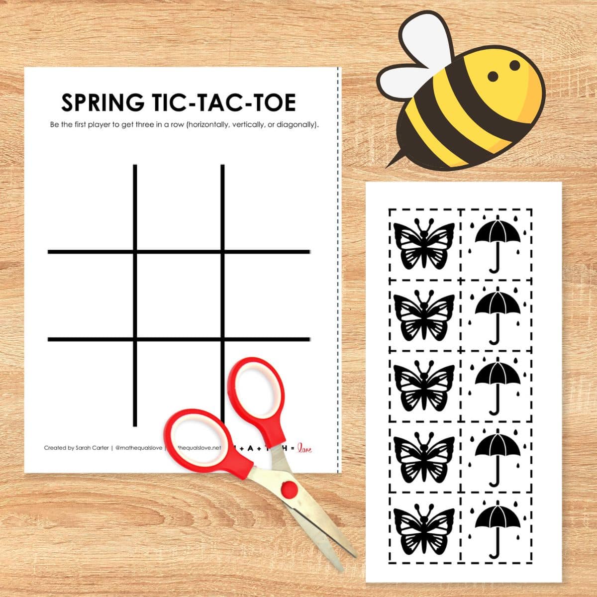 Spring Tic Tac Toe Game | Math = Love