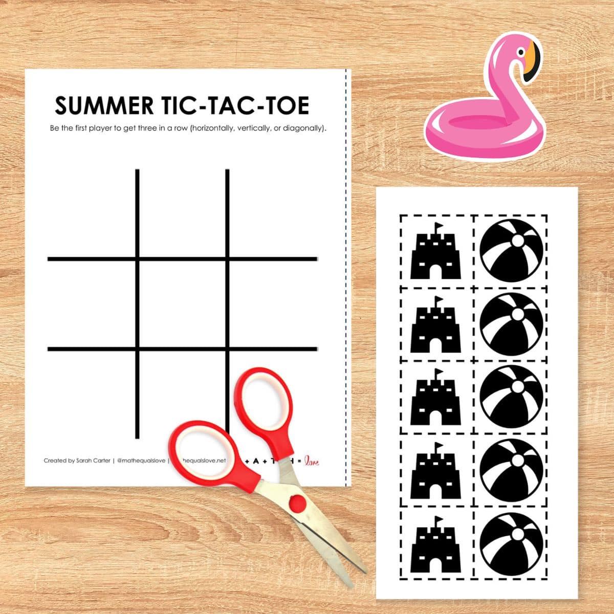 Summer Tic Tac Toe Game | Math = Love