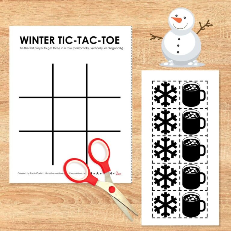 Winter Tic Tac Toe Game | Math = Love