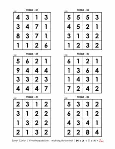 100 Square Digit Addition Logic Puzzles | Math = Love