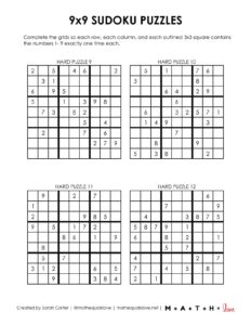Free Printable Sudoku Puzzles (9x9) - PDF Download