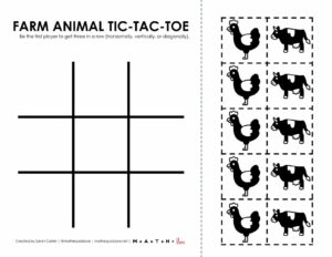Farm Animal Tic Tac Toe | Math = Love