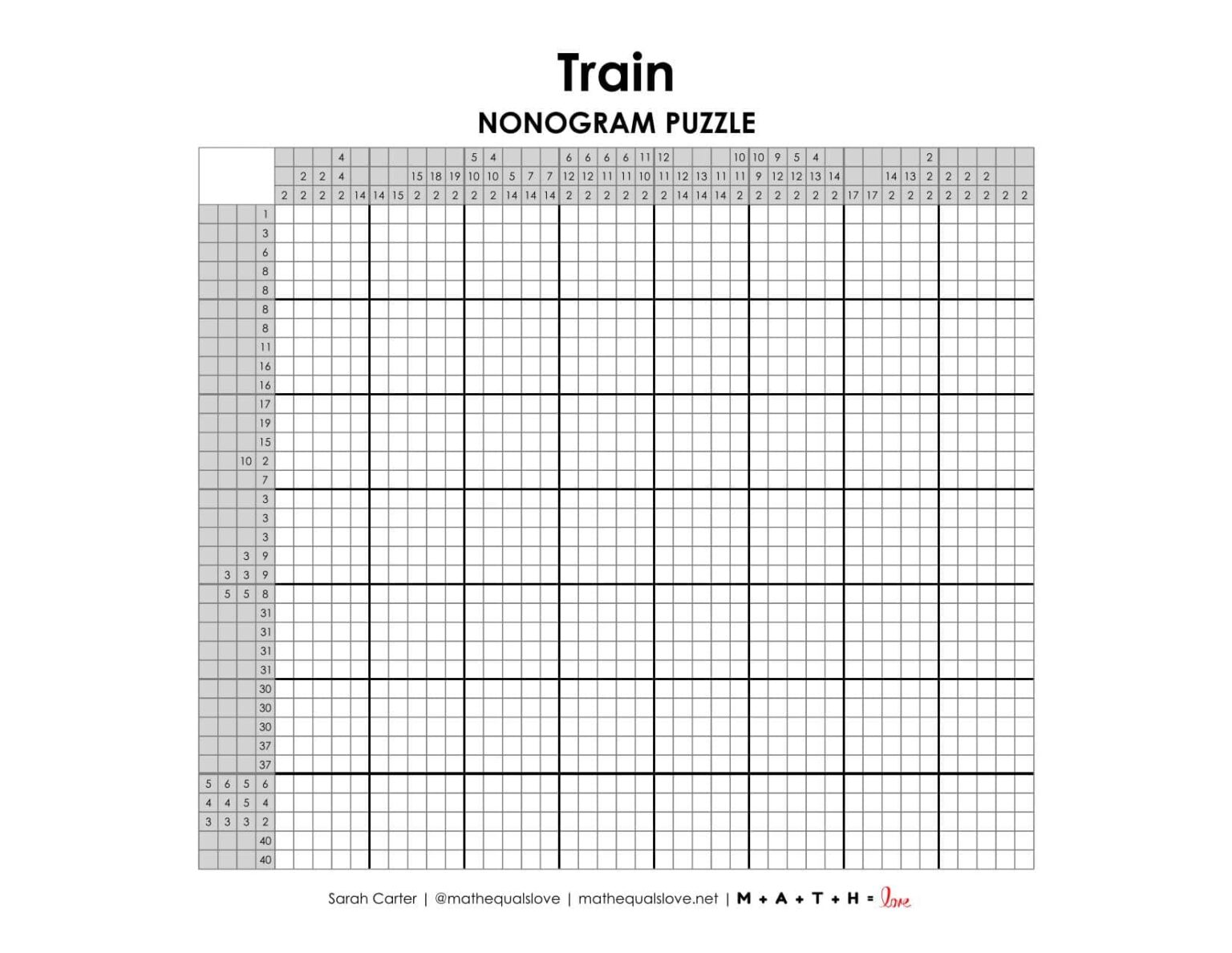 Train Nonogram Puzzle | Math = Love
