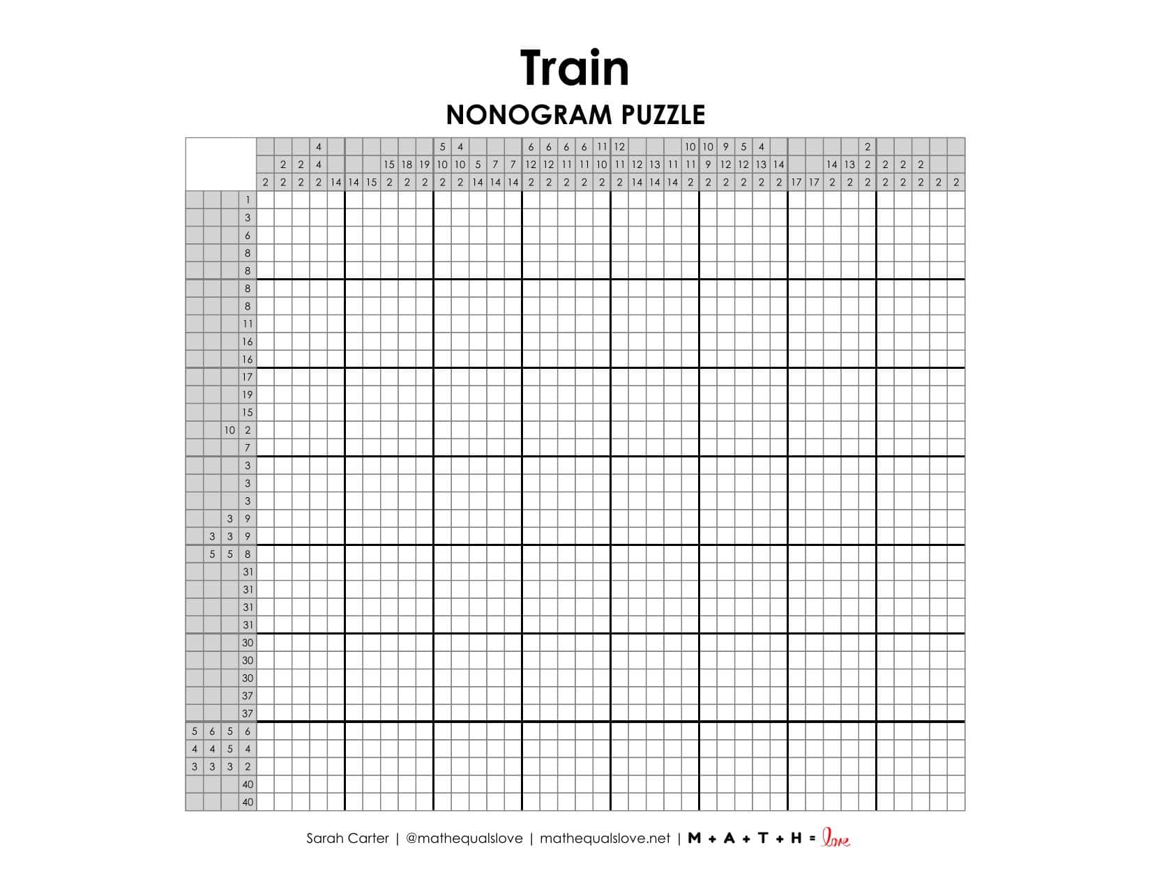 Train Nonogram Puzzle | Math = Love
