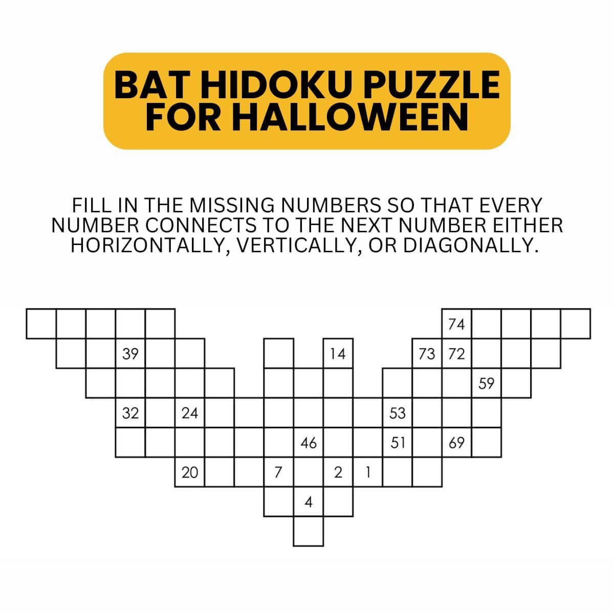 Bat Hidoku Puzzles for Halloween | Math = Love