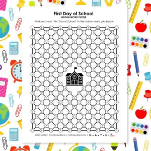 FREE First Day of School Activities, Puzzles, and Games