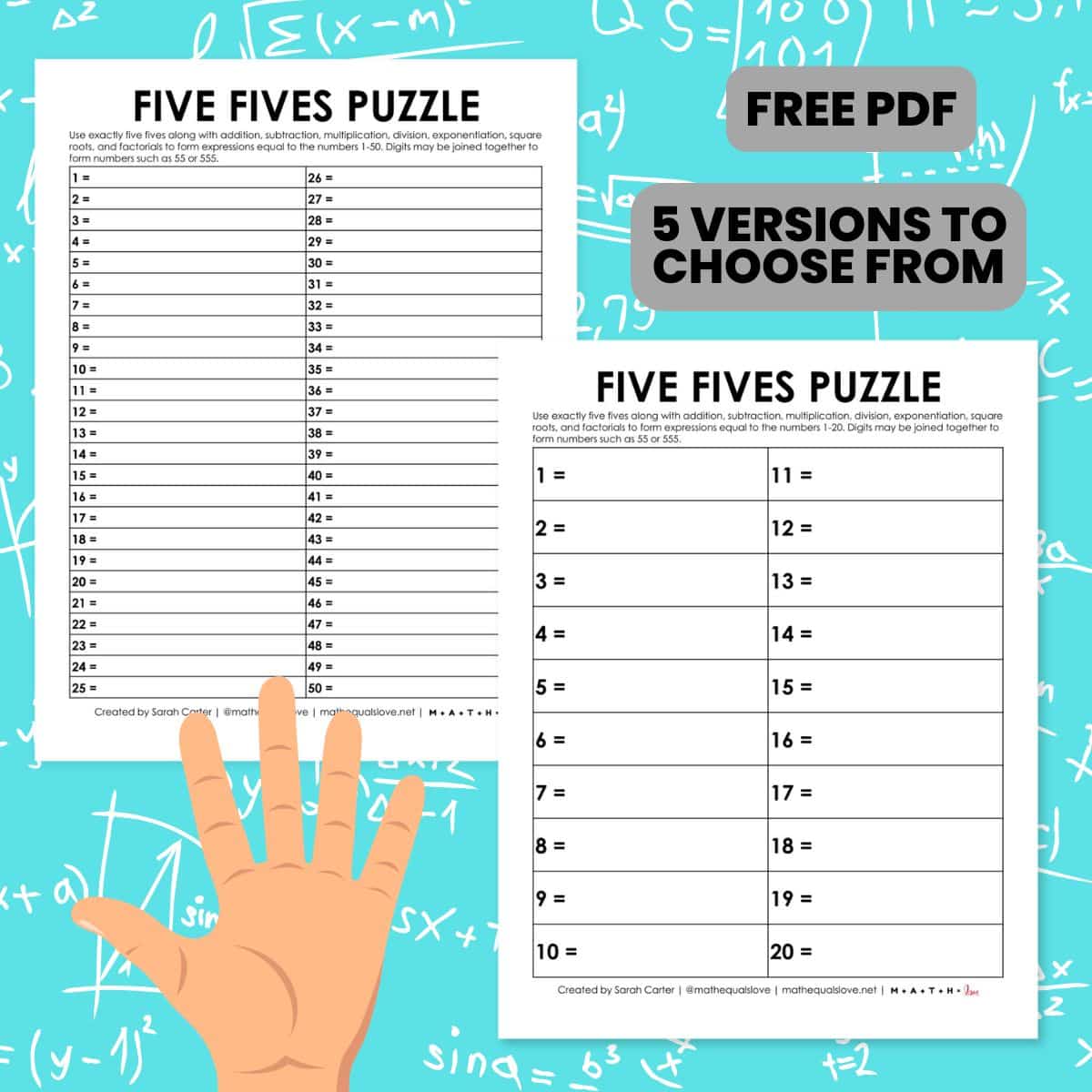 Five Fives Puzzle | Math = Love