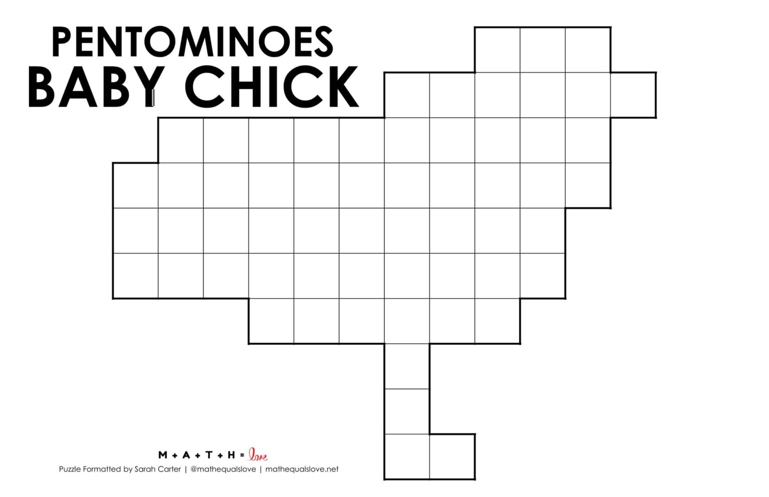 Pentominoes Baby Chick Puzzle | Math = Love
