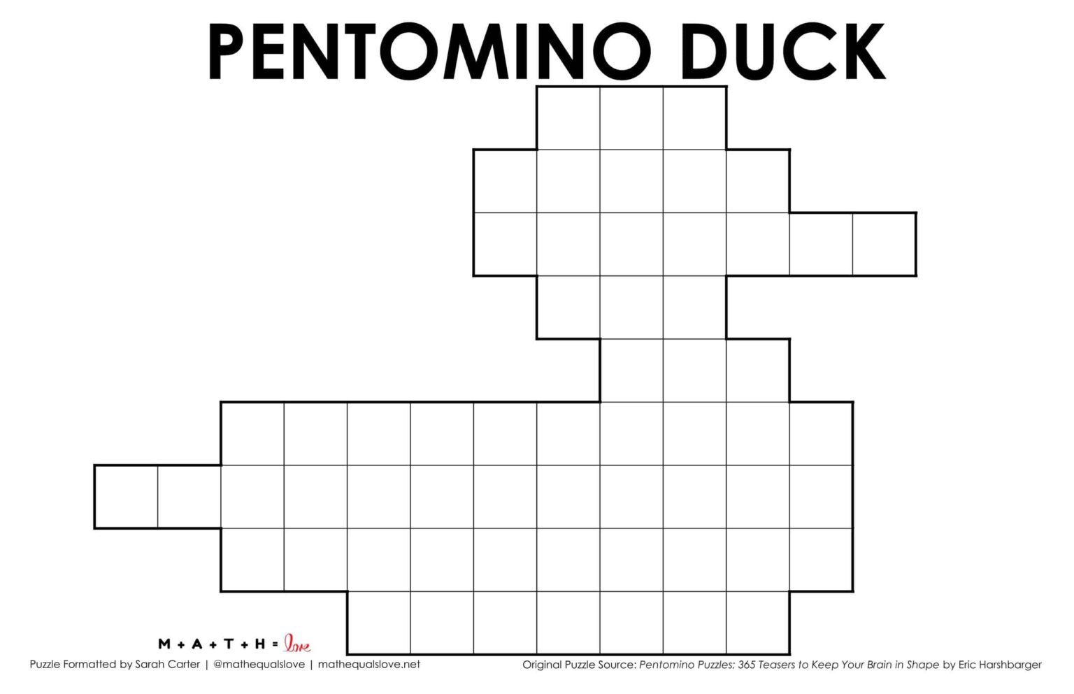 Pentominoes Duck Puzzle | Math = Love