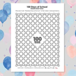 100th Day of School Activities and Puzzles | Math = Love