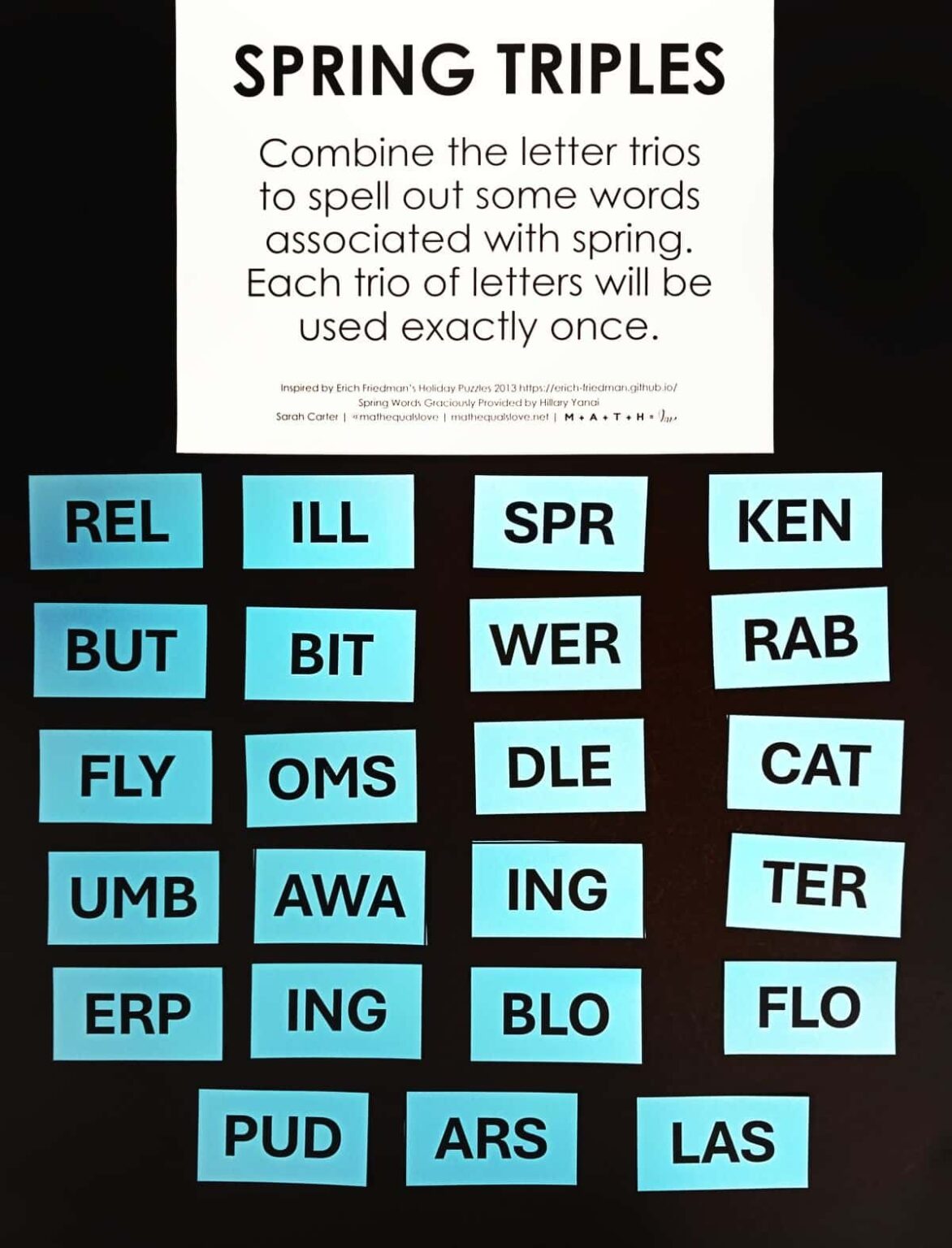 Word Triple Puzzles Collection | Math = Love