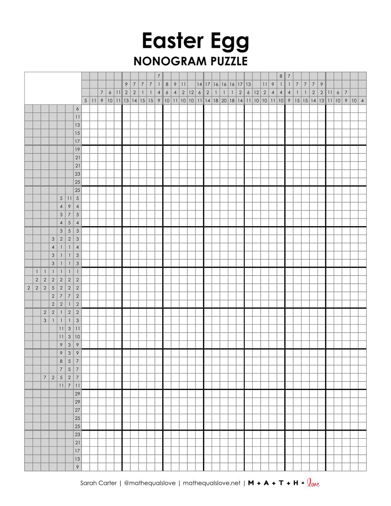 Easter Egg Nonogram Puzzle | Math = Love