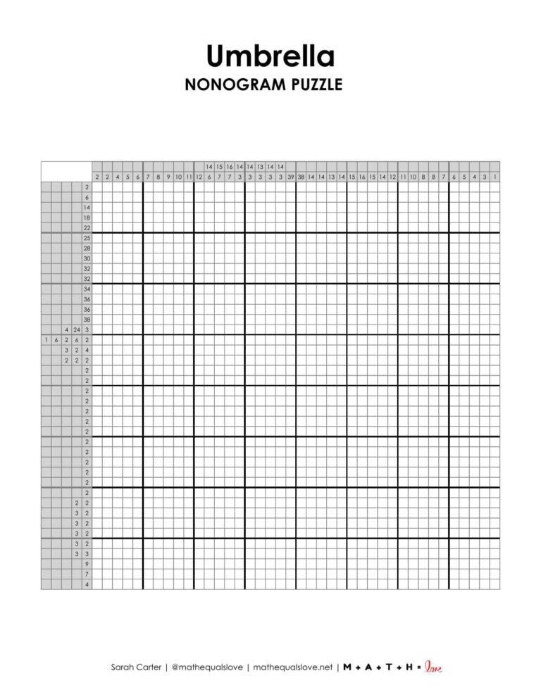 Umbrella Nonogram Puzzle | Math = Love