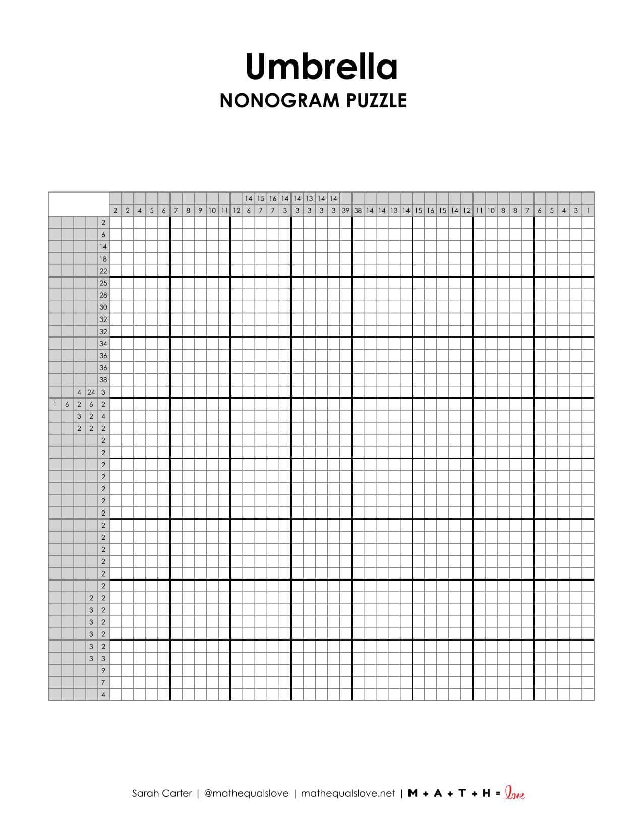 Umbrella Nonogram Puzzle | Math = Love