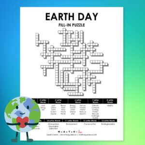 Earth Day Fill-In Puzzle | Math = Love