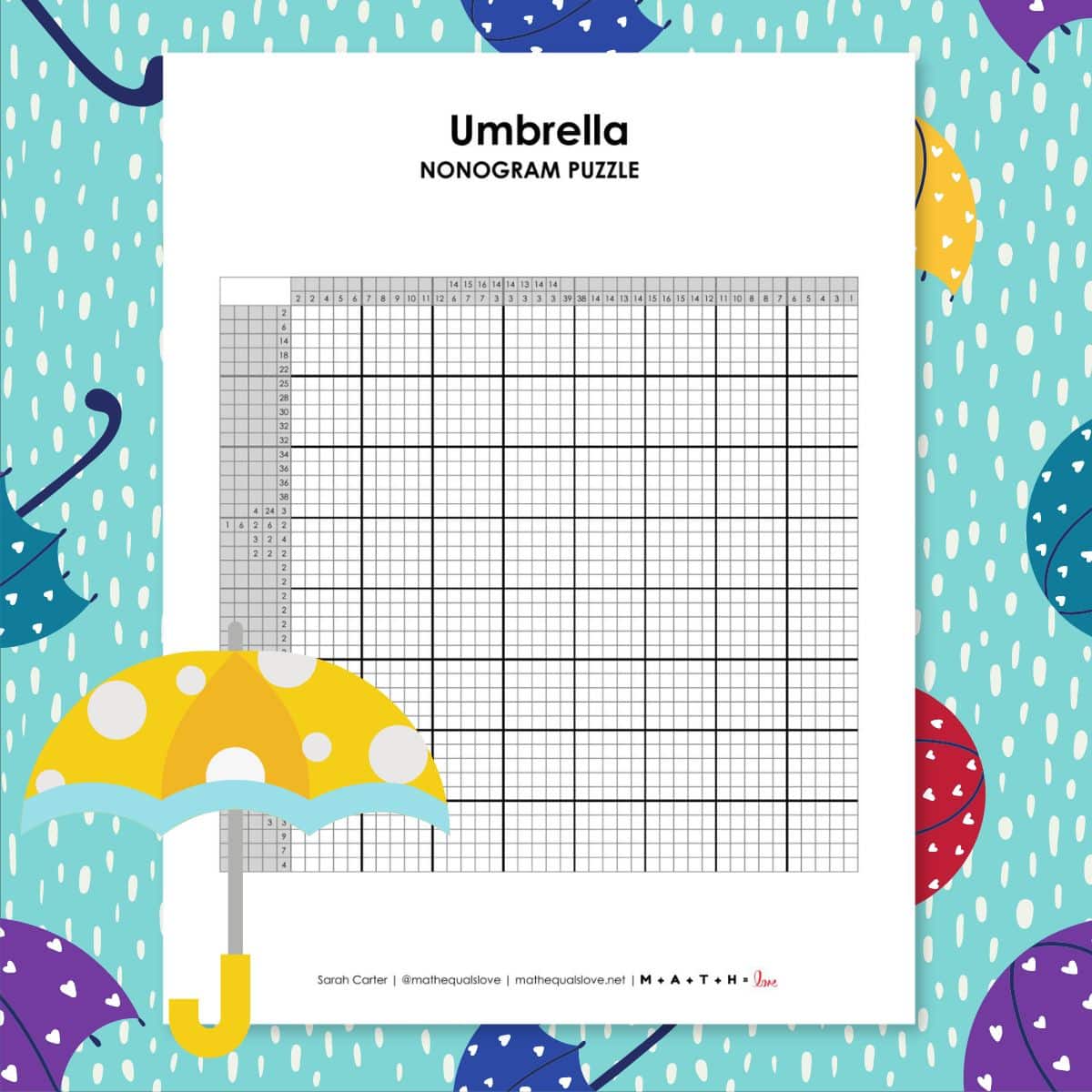 Umbrella Nonogram Puzzle | Math = Love