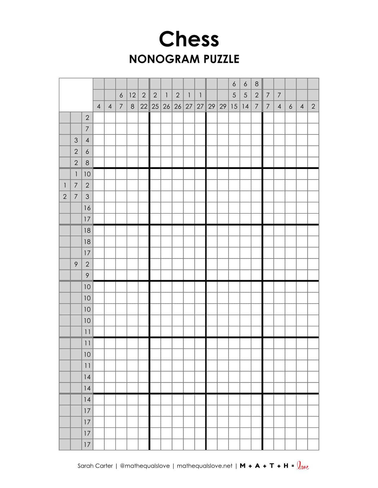 Chess Nonogram Puzzle | Math = Love